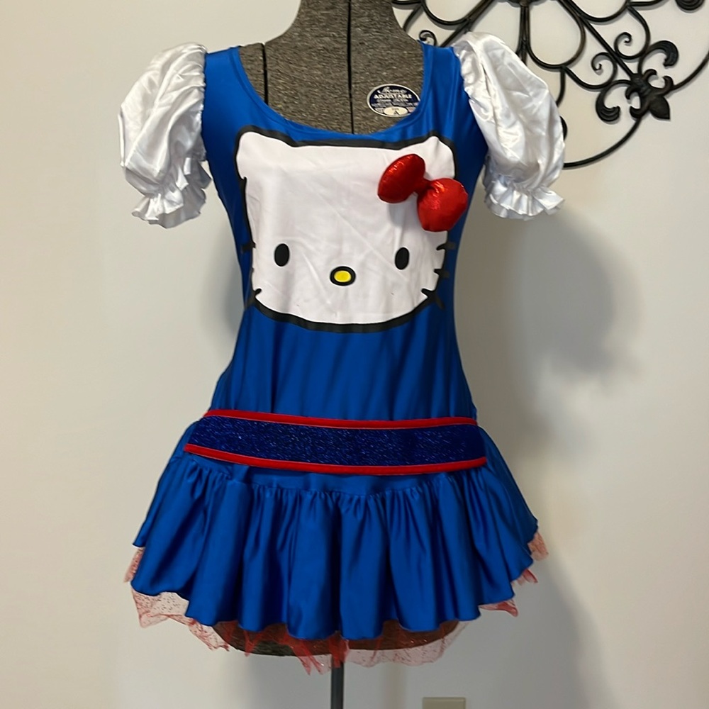 Hello Kitty Sanrio Costume Dress, Blue Sateen With Wh… - Gem